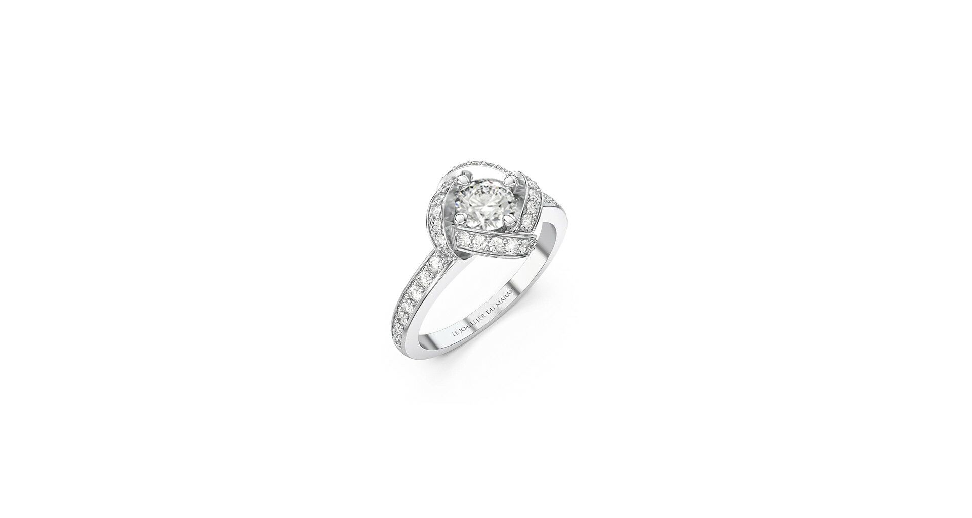 Bague AUXANE en or blanc 750‰ avec diamant